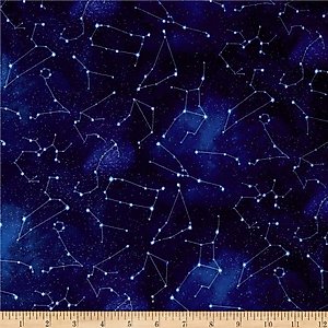 In Space Constellations Royal, Fabric by the Yard