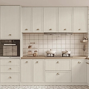 TANONE Grasscloth Peel and Stick Wallpaper 17.7 x118 Self-Adhesive Removable, Faux Imitation Cloth Textured Wallpaper DIY Contact Pape Waterproof Vinyl Film for Furniture Wall Covering,Beige