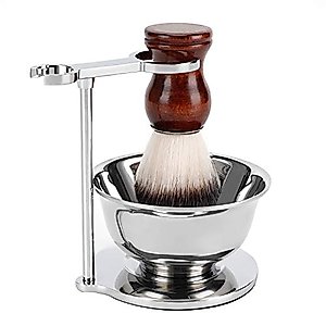 SANWA Deluxe Shaving Kit for Men,Stainless Steel Shaving Razor&Brush Stand Holder Soap Bowl Shave Brush Kit,Boyfriend Husband Dad Birthday Fathers Day for Him