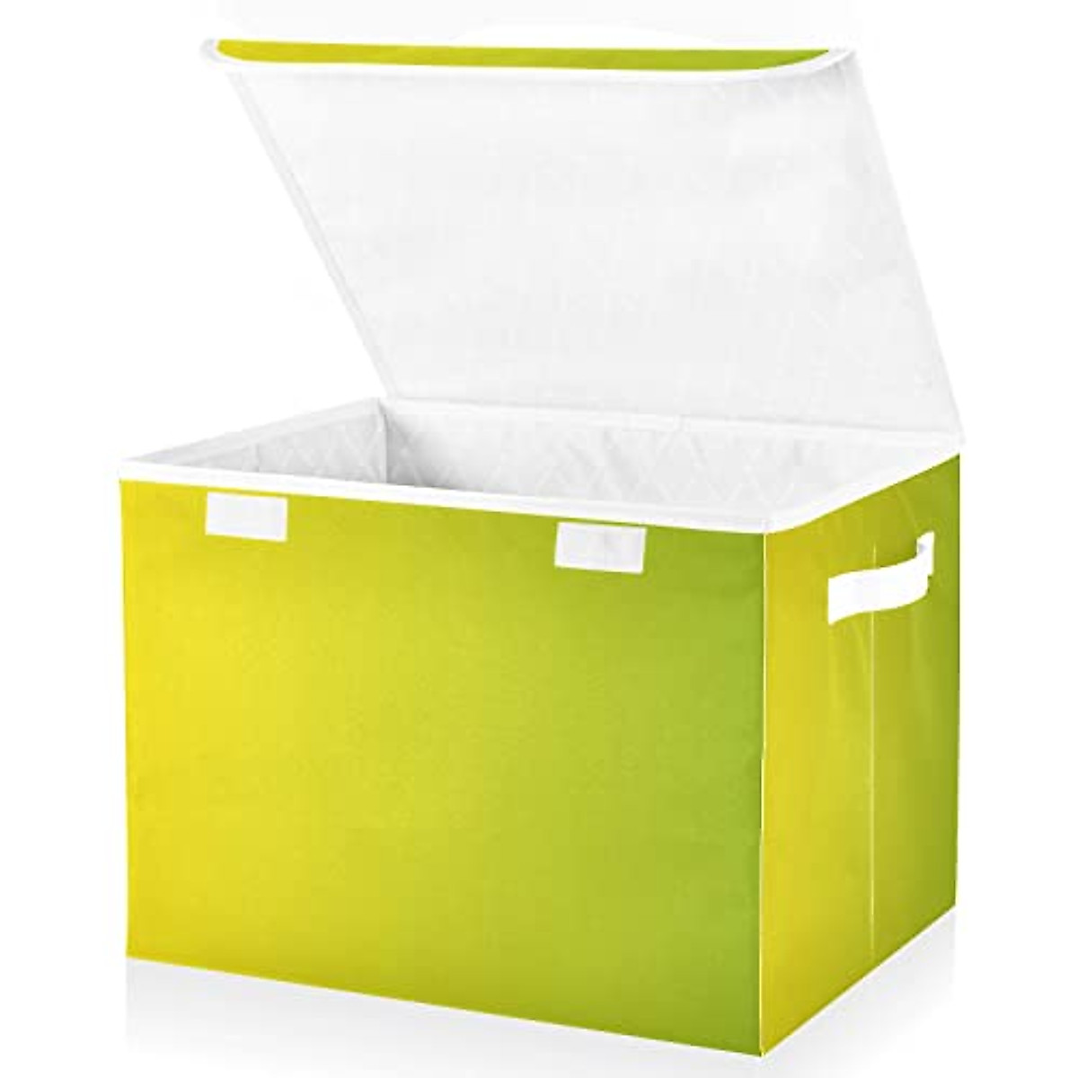 innewgogo Yellow Gradient Storage Bins with Lids for Organizing Organizer Containers with Handles Oxford Cloth Storage Cube Box for Bed Room