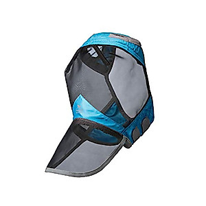 Harrison Howard CareMaster Pro Luminous Horse Fly Mask Full Face Standard with Nose No Ears Voodoo Blue M Cob