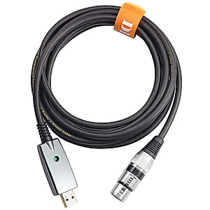 Disino USB Microphone Cable,XLR Female to USB Mic Link Converter Cable for Microphones or Recording Karaoke Sing,10 feet (USB to XLR)