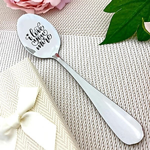 I love you more - Engraved Stainless Steel Spoon for - love you most gift for Boyfriend Girlfriend | Christmas Birthday Gift for Men Women | Engagement Gift for Bride