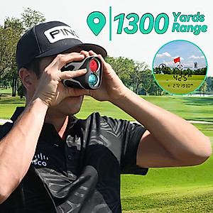 1300 Yard Golf Rangefinder with Slope, USB C Recharging Range Finder Golfing with Magnetic Strip, 6X Magnification, 25mm Viewfinder, Flag Lock and Pulse Vibration Rangefinder for Golfing