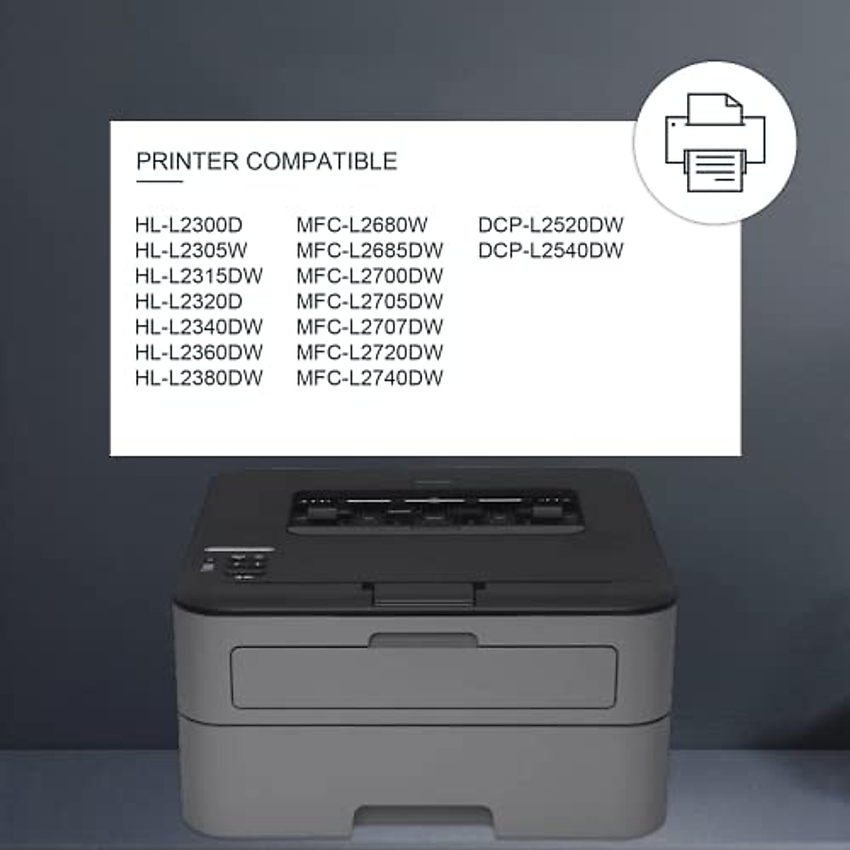 DRAWN Compatible TN630 TN-630 High Yield Toner Replacement for Brother HL-L2300D HL-L2320D HL-L2340DW MFC-L2720DW DCP-L2540DW Printer, TN630 Black 1-Pack