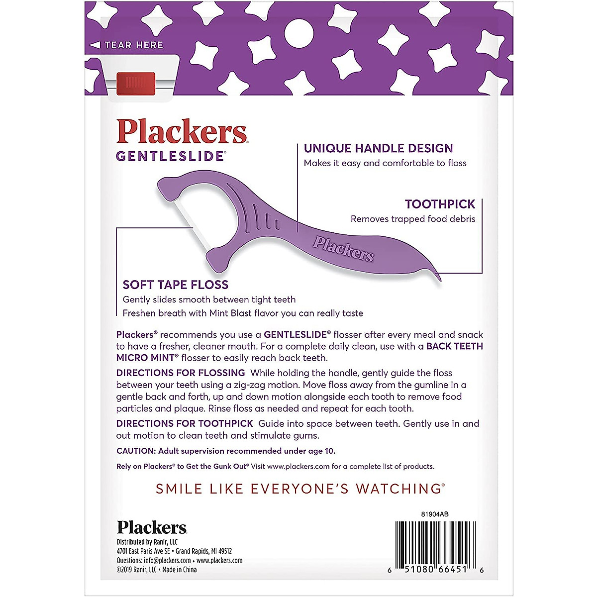 PLACKERS Gentleslide Dentla Flossers for Tight Teeth 90 ea (Pack of 2)