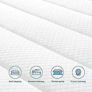 Inofia Full Mattress, 10 Inch Full Size Hybrid Mattress in A Box, Motion Isolation Pocketspring Bed in A Box, Medium Firm, Cooling Sleeping & Pressure Relief