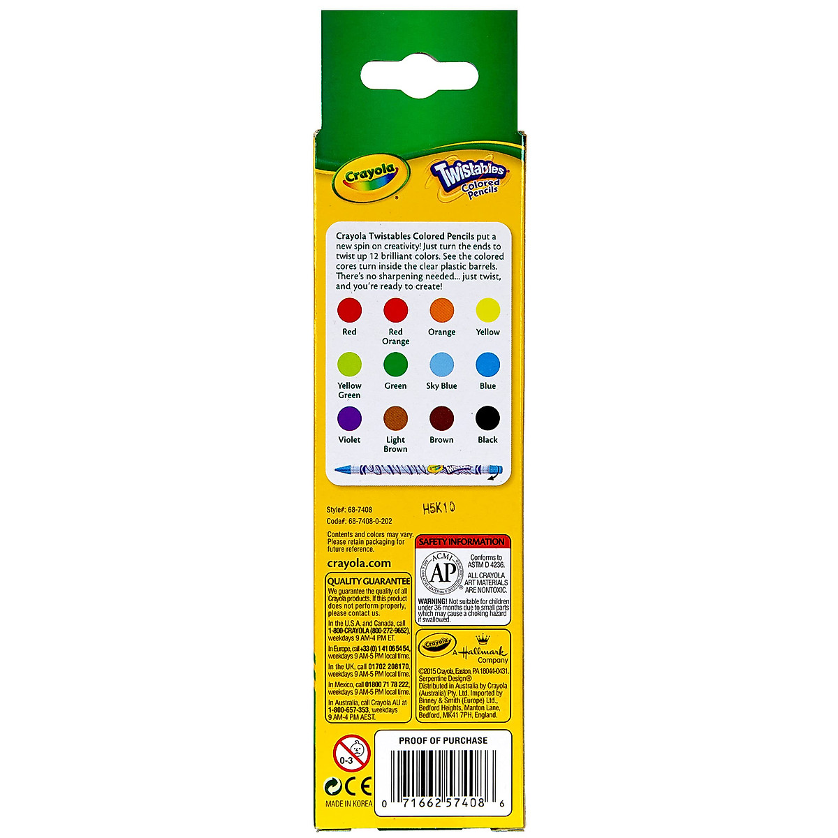 Crayola Twistables Colored Pencils, Gift for Kids, 12ct