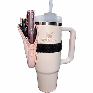 MIMI AND JUNE Water Bottle Zipper Pouch- Compatable for Stanley Quencher Adventure 40oz & Stanley IceFlow 20oz 30oz; Women's Gym Accessory; Card and Key Holder