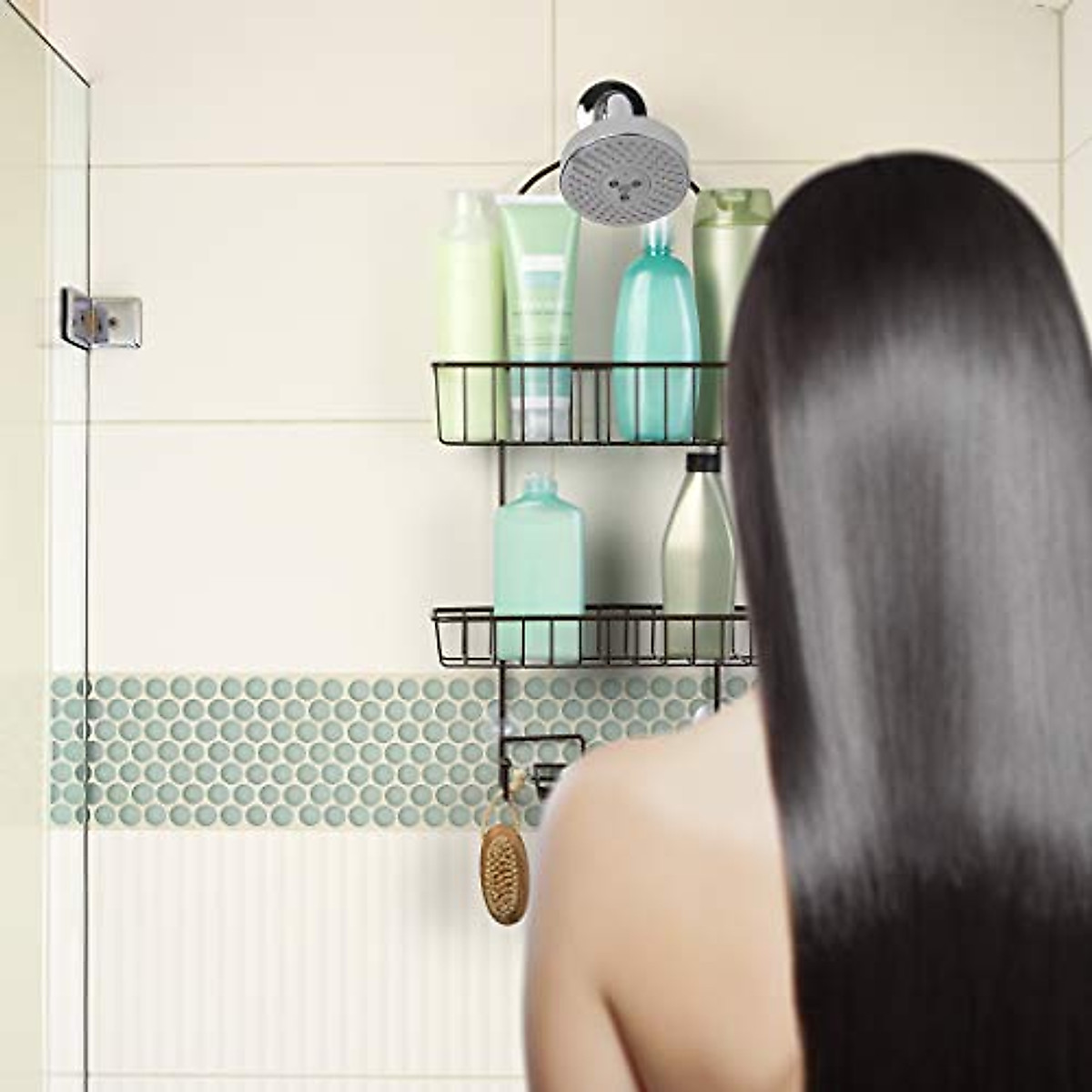 Richards Homewares Winston 3-Tier Shower and Bath Caddy with Soap Dish, 12.6 x 5.7 x 24-Inch, Bronze