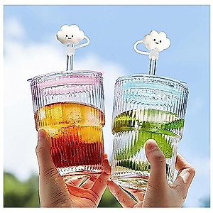 Flower Straw Cover Cap for Stanley Cup Silicone Straw Topper Compatible with 30&40 Oz Tumbler with Handle,Straw Tip Covers 10mm 0.4in for Straw Tip Covers (8Pcs Straw Cover)