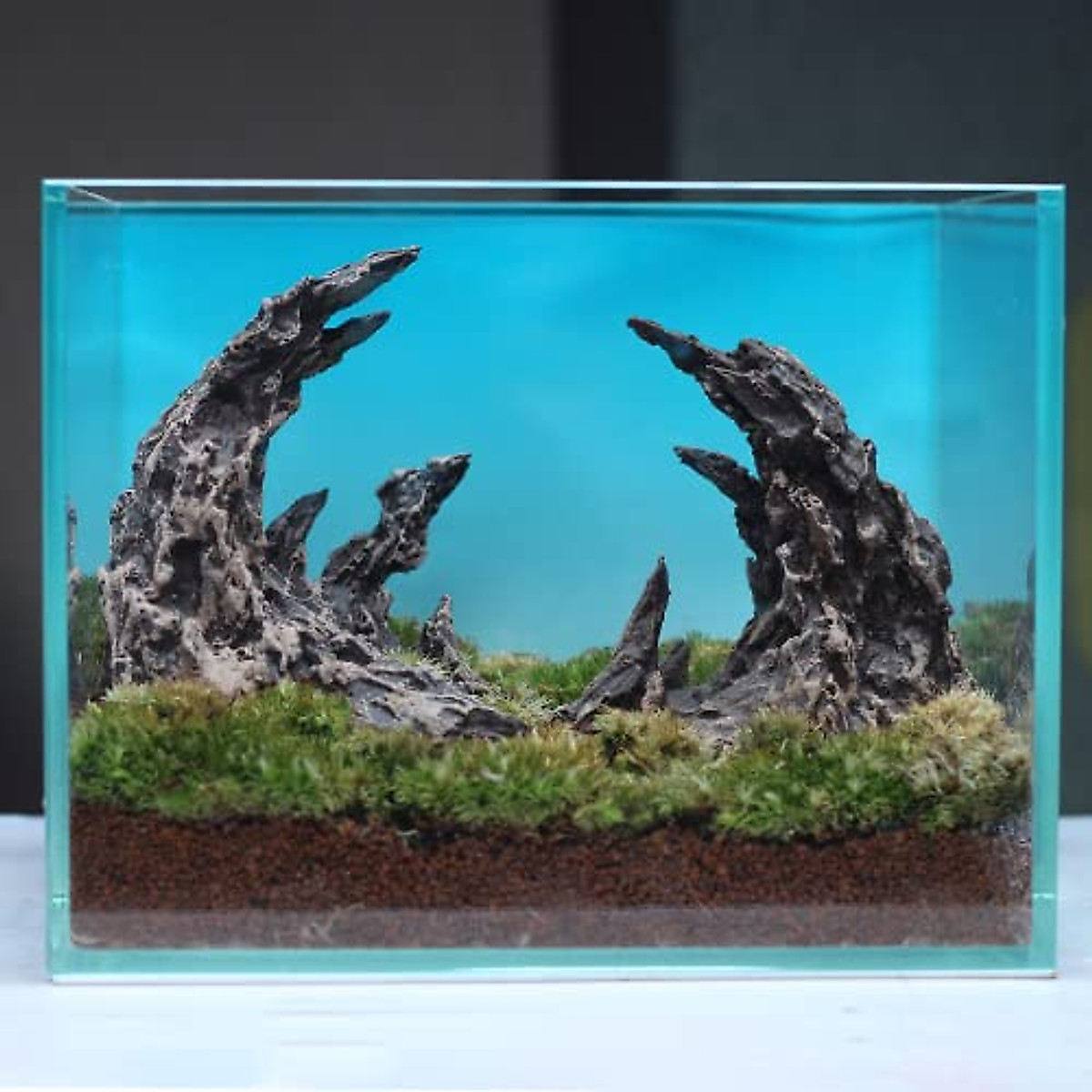 Novelsite Fish Tank Decor- Jagged Canyon Rock Formation ，Made of Solid Sandstone，Suitable for a Variety of Fish Tank Scenes, DIY Planting Moss, Safe and Non-Toxic