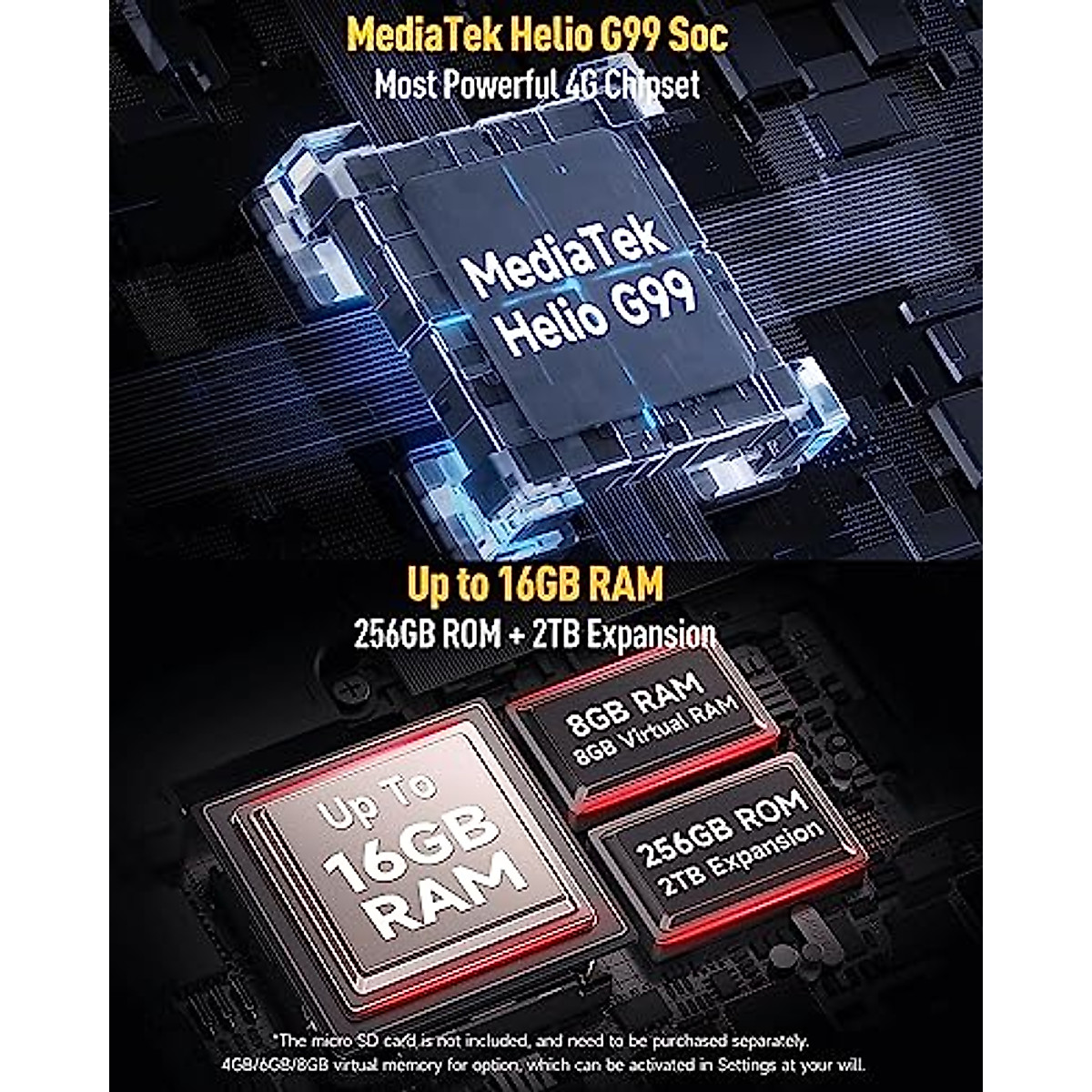 Ulefone Rugged Unlocked Phones 2023, Armor 21 122db Louder Speaker, 16+256GB, 9600mAh, 64MP+24MP Cameras, Android 13, IR Blaster, uSmart/Dock Charge Supported Rugged Smartphones T-Mobile, Black