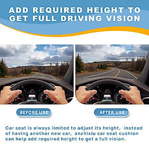 anzhixiu Car Seat Cushion, Car Cushion Seat Cushion for Car Seat Driver, Sciatica Pain Relief Pillow Tailbone Pain Relief Cushion for More Relaxation