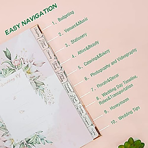 Wedding Planner Book and Organizer for the Bride, Beautiful Engagement Gift for Couples, Bride, Unique Wedding Planning Book 11" x 9" Hard Cover & Calendar & Inner Pockets