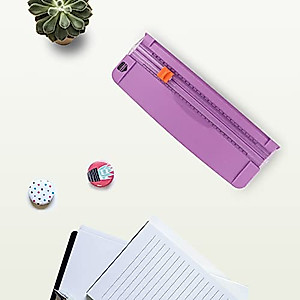 ZEQUAN Small Purple A4 Paper Trimmer, Portable Paper Cutter for Label, Origami, Card, Photo, Coupon, Scrapbook, Cardstock, Laminated Paper, and Craft Project