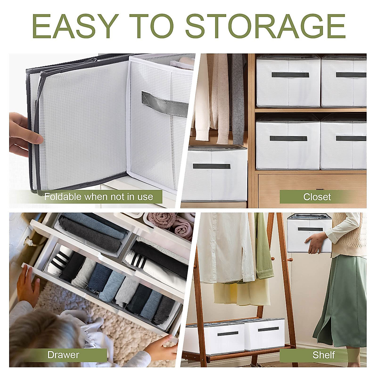 Hayousui PP Wardrobe Clothes Organizer and Storage: Drawer Closet Organizers for Folded Clothing Large Compartment Storage Box Clothe Shelf for Jeans T-shirts Underwear Pants Thick Sweat (9 Grids)