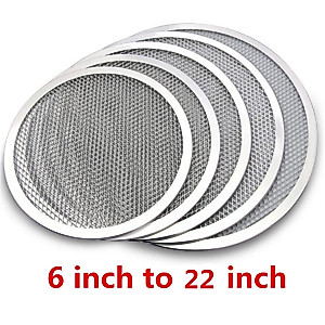 homeemoh 19 Inch Round Pizza Screen Mesh Baking Tray Aluminum Alloy Pizza Pan Net Baking Tray for Oven, BBQ,Silver