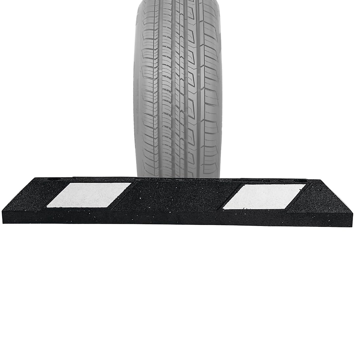 Park-It Recycled Rubber Parking Stop 3'X6"X4" Black/White
