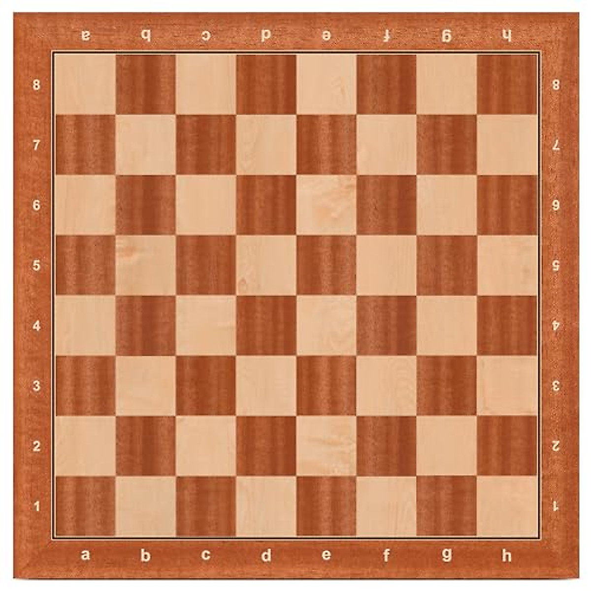 A&A 18.875" Professional Wooden Tournament Chess Board/Mahogany & Maple Inlaid /2.0" Squares w/Notation