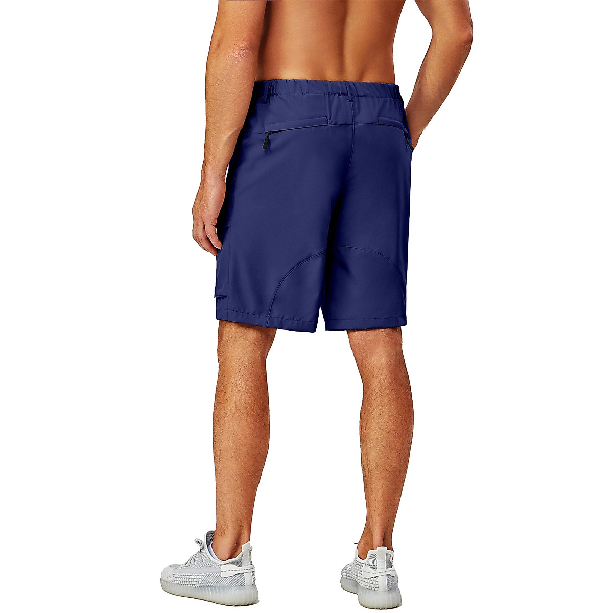 Little Donkey Andy Men's Stretch Quick Dry Cargo Shorts for Hiking, Camping, Travel Navy Size L
