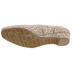 Ros Hommerson Women's Tabitha Tan Foil Print Textile Dress-Casual Wedge Pump, 12 X-Narrow (4A) US