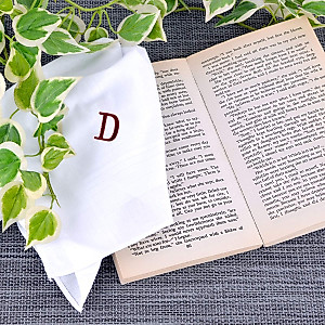 Monogrammed Handkerchiefs for Men - Soft Hankies for Men + Great Monogrammed Gifts - Intial D