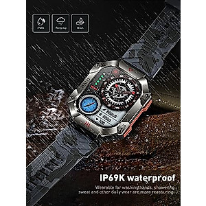 Coss Teo Smartwatch,100 Days Extra-Long Battery, New Real-time Elevation、barometers, IP68 Waterproof, AI Voice, 24-Hour Health, Heart Rate Sleep Monitor, 2'' Military SportWatch for Android iOS Phone