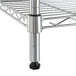 Amazon Basics 4-Shelf Adjustable, Storage Shelving Unit, (200 Pound Loading Capacity per Shelf), Steel Organizer Wire Rack, 13.4"D x 23.2"W x 48"H, Chrome