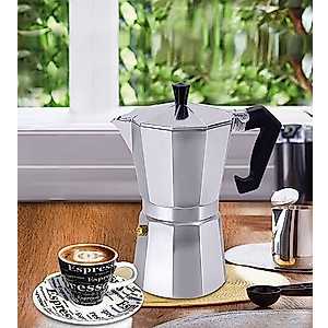 Bene Casa Classics BC-17720 3-Cup Aluminum Espresso Maker, silver