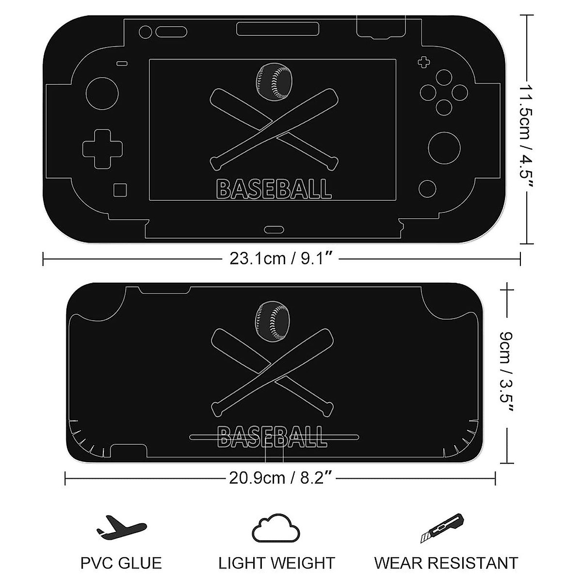 Baseball Stickers Protective Film Sticker Personalized Full Wrap Sticker Compatible with Nintendo Switch