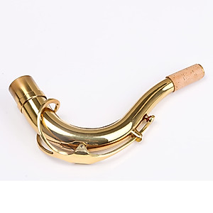 Lovermusic 27.5mm Port Golden Copper Alto Tenor Elbow Bend Neck Replacement Parts for Saxophone