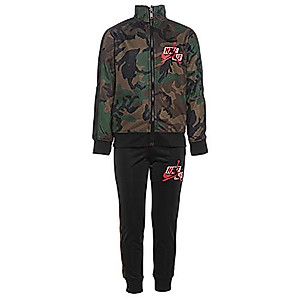 Jordan 2 Piece Set Zip Jacket and Pants Tracksuit Boys … (Camo(85858510-e4f)/Black, 4)