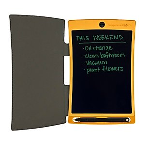 Boogie Board Jot Reusable Writing Tablet for Adults, 8.5 Digital Notebook with Instant Erase, Digital Notepad with Magnets, Note Taking Tablet for Work or School, Gold with Protective Folio