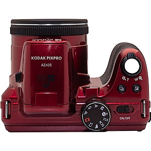 Kodak PIXPRO AZ425 Digital Camera + 32GB Memory Card + Camera Case (Black) + Battery + Charger + USB Card Reader + Table Tripod + Accessories (Red)