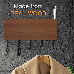 Mail and Key Organizer for Wall - Bill Holder for Wall - Hanging Mail Holder - Mail Organizer Wall Mount - Hanging Mail Organizer - Letter Holder for Wall - Mail Holder with Hooks - Mail Organizer