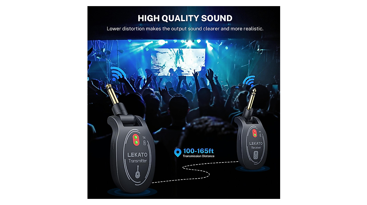 LEKATO Wireless Guitar System - Low Latency UHF Wireless Transmitter ...
