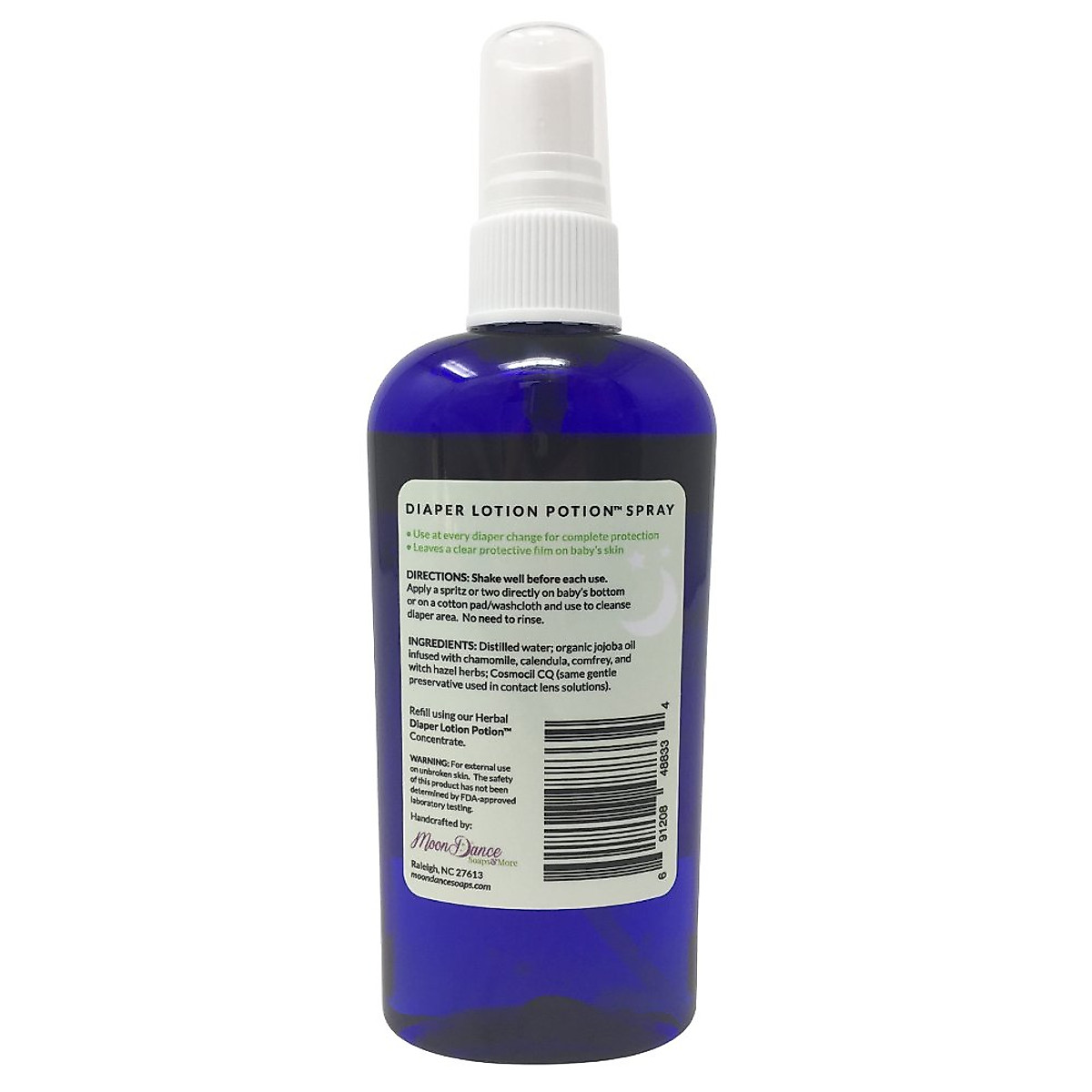 Diaper Lotion Potion, All Natural Diaper Rash Guard for Your Baby's Bottom - Healing and Soothing 2-in-1 Herbal Cleanser and Lotion - Moisturizes and Protects (4 Ounce Spray)