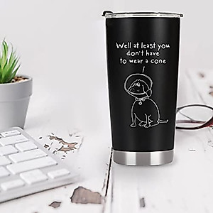 LALDEC Get Well Soon Gifts For Women Post After Surgery, Grief Gifts For Women, Surgery Recovery Gifts For Women Men, At Least You Don’t Have To Wear a Cone 20 Oz Tumbler