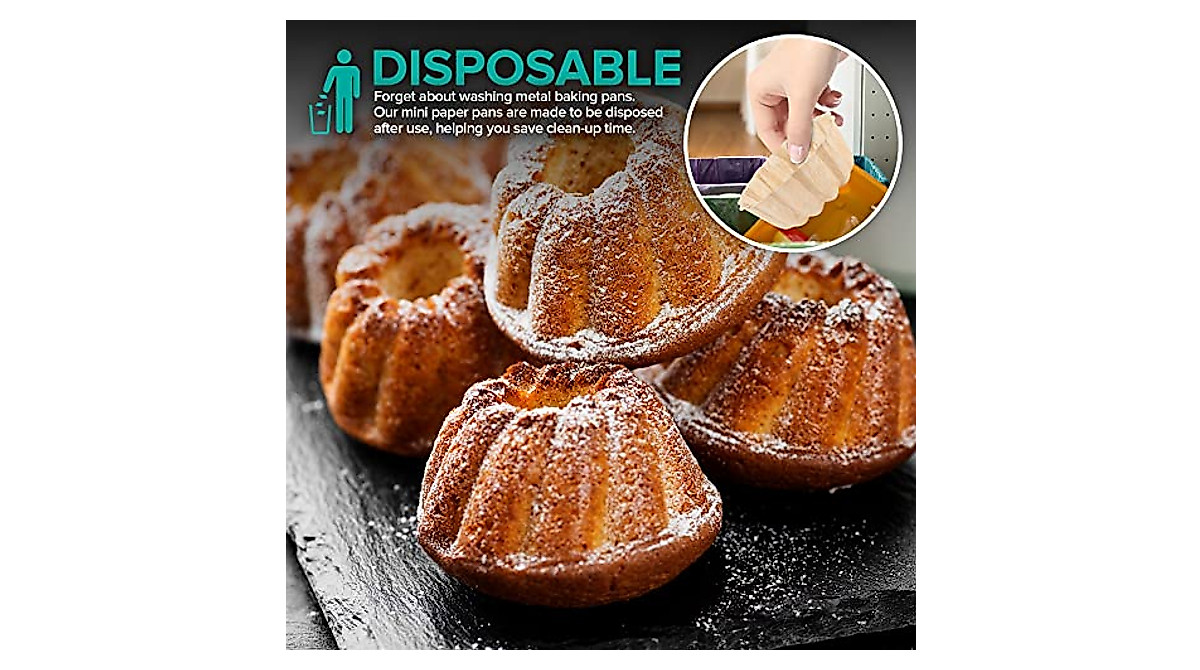 Stock Your Home Mini Fluted Tube Pans - 25 Pack For Easy Baking