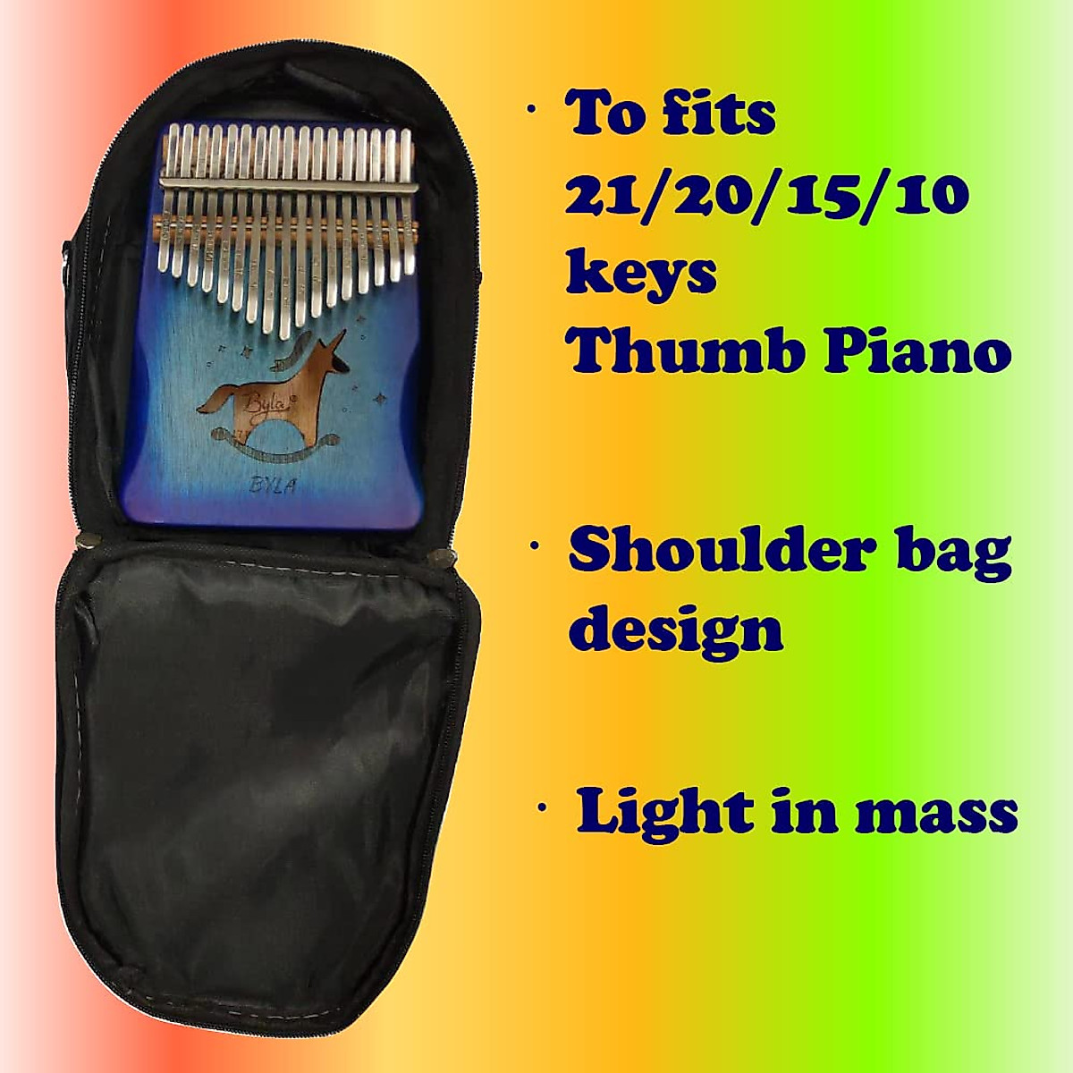 Jackie Waterproof cross soft case of Mbira, Kalimba,Thumb Piano, Likembe, Sansula