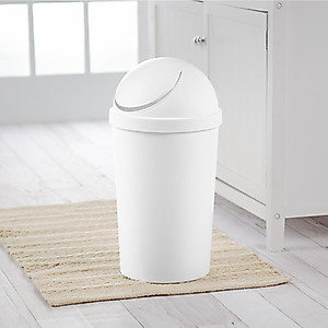 Sterilite White 12 Qt Swing-Top Wastebasket
