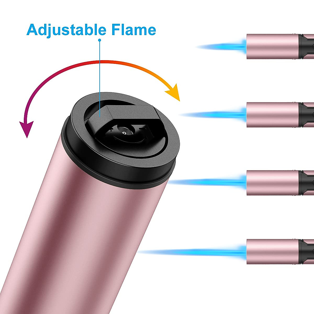 Torch Lighters, Candle Lighters 2 Pack, Butane Lighters, Multipurpose Windproof Butane Refillable Gas Torch Lighter, Jet Flame Mini Torch Lighter for Grills, Fireplaces, Camping. (Butane Not Included)