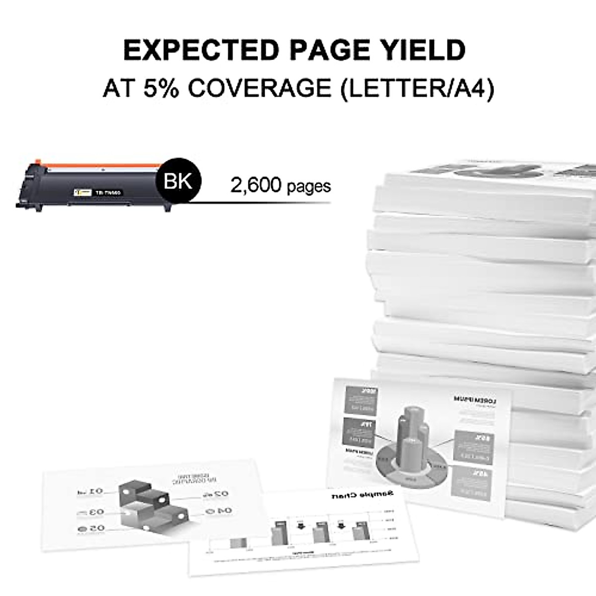 Toner Bank Compatible TN660 TN630 Toner Cartridge Replacement for Brother TN660 TN630 TN 660 630 TN-660 TN-630 HL-L2380DW MFC-L2700DW HL-L2300D HL-L2320D HL-L2340DW L2540DW Printer Ink (Black, 2-Pack)