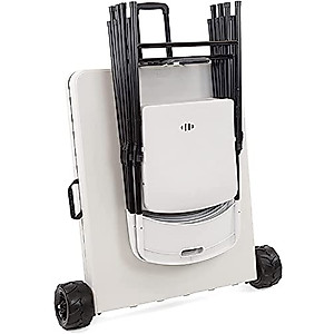 Creative Plastic Folding Chairs (4 Pack) - Portable Lightweight Folding Chairs for Indoor and Outdoor Steel Frame Used for Events, Party, Garden, Camping, Picnic, Tailgating (White)