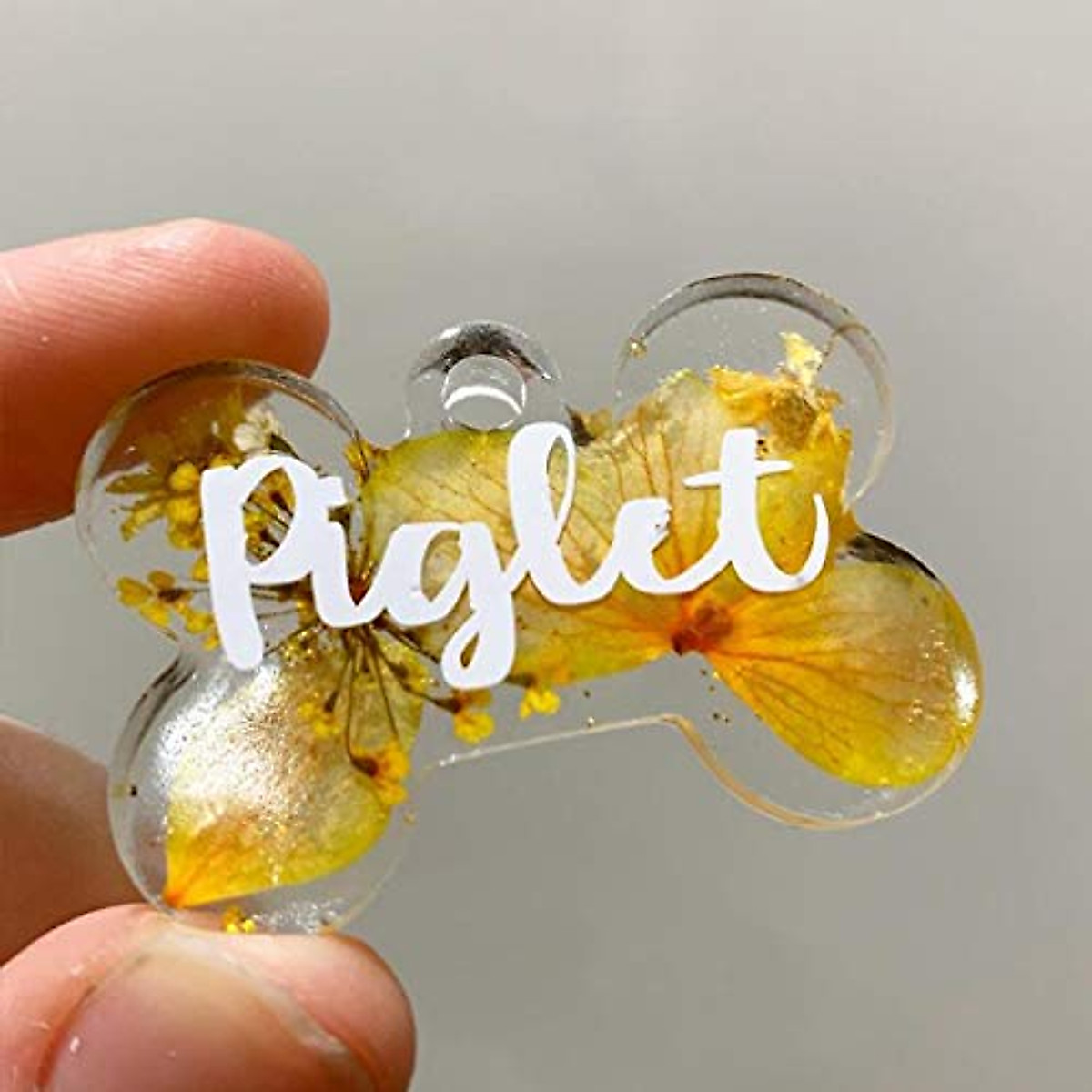 Diarypiece Pet Dogs Cats Tag Bone Shaped Keyring Epoxy Resin Mold,Key Chain Pendant Silicone Mould