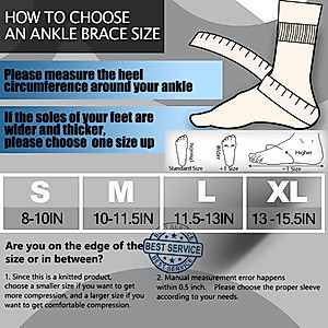 Copper Ankle Brace, Copper Infused Ankle Support Compression Sleeve for Men & Women, for Foot Pain Relief, Plantar Fasciitis, Sprained Ankle, Achilles Tendonitis,Recovery, Daytime or Night Use(L)