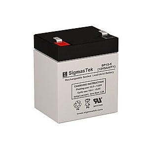 SigmasTek 12 Volt 5 AmpH SLA Battery with F1 Terminal Replacement for FP1245