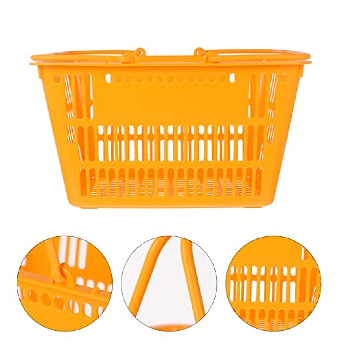 POPETPOP Plastic Shopping Basket with Handle- 16L Portable Handheld Storage Basket Used for Supermarket, Retail, Bookstore
