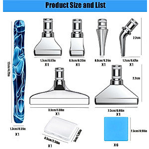 14PCS Diamond Painting Pen Accessories Tools Set, Exquisite Stainless Steel Metal Pen Tips, Ergonomic Diamond Art Drill Pen and 6 Painting Glue Clay, Comfort Grip and, Faster Drilling (14PCS-Blue)